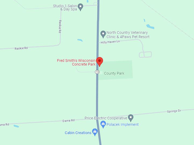 Wisconsin Concrete Park 10 map