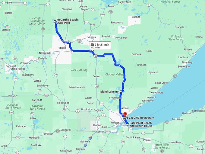 beach road trip minnesota 10 map