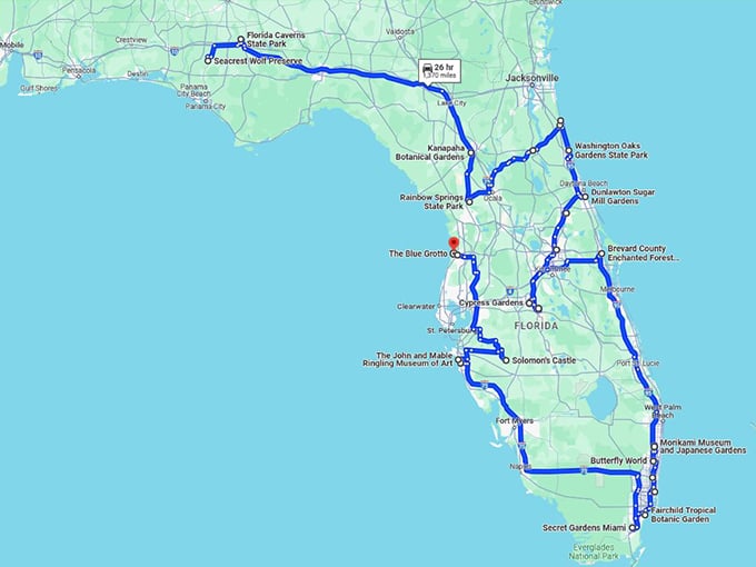 enchanted florida road trip map