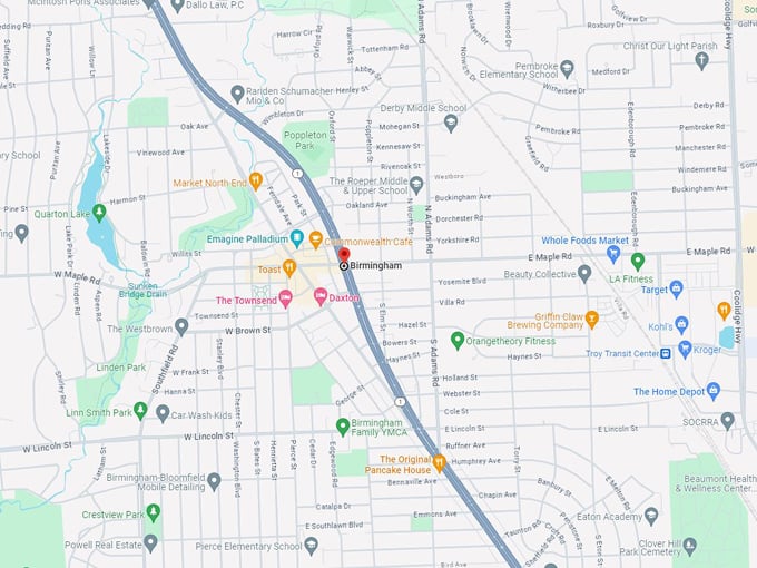 getaway-to-birmingham-michigan 10 Map