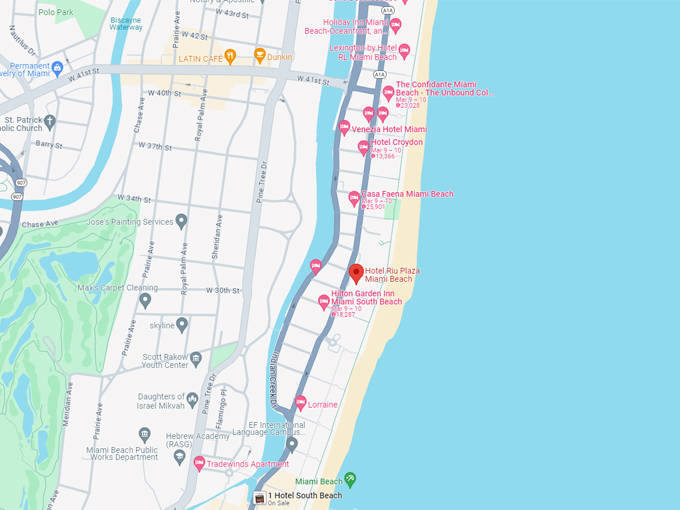 hotel riu plaza 10 map