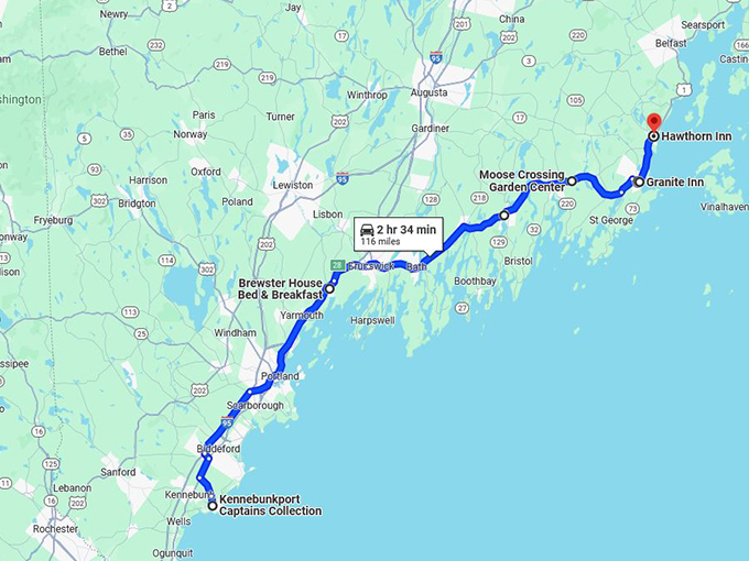 lupine fields maine trip 10 map