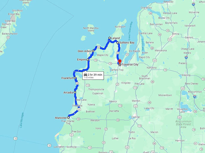m22-road-trip-michigan 10 Map