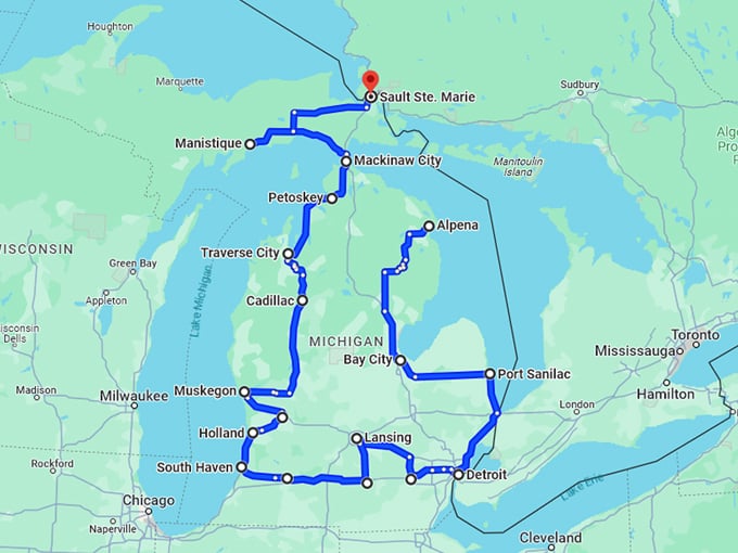 packed-michigan-road-trip 10 Map