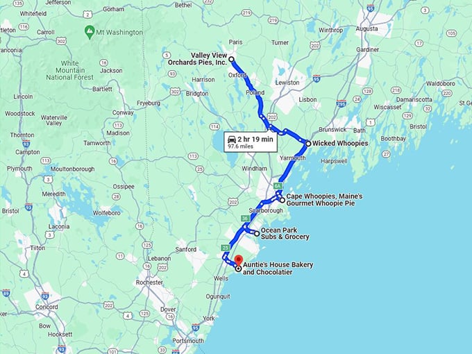 whoopie pie trip maine 10 map