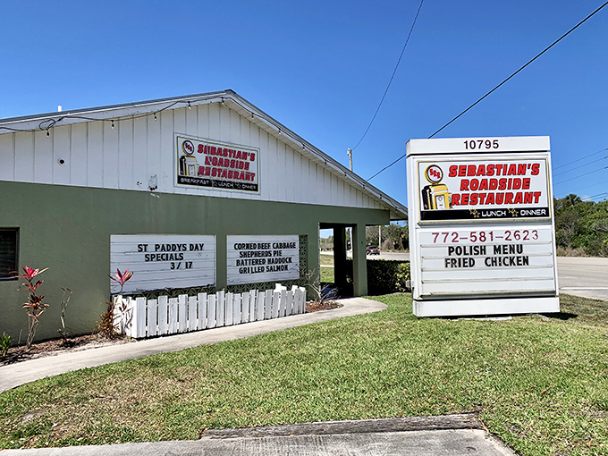 A humble white building with character to spare, Sebastian's Roadside Restaurant proves that culinary treasures often hide in plain sight.