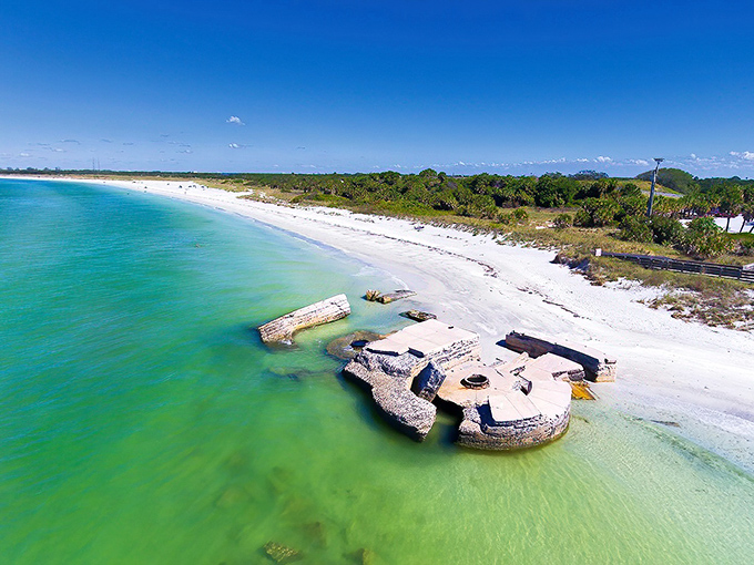 Fort DeSoto Park: Emerald waters meet powdery white sand at this hidden Florida gem, where paradise somehow escaped the developer's concrete touch.