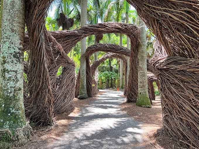 Those twisted archways aren't CGI, they're real branches sculpted into portals that make you feel like you're entering Narnia, tropical edition.