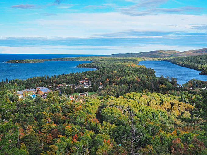 Copper Harbor: Where Lake Superior meets forest wilderness, creating a panorama that makes smartphone cameras feel wholly inadequate.