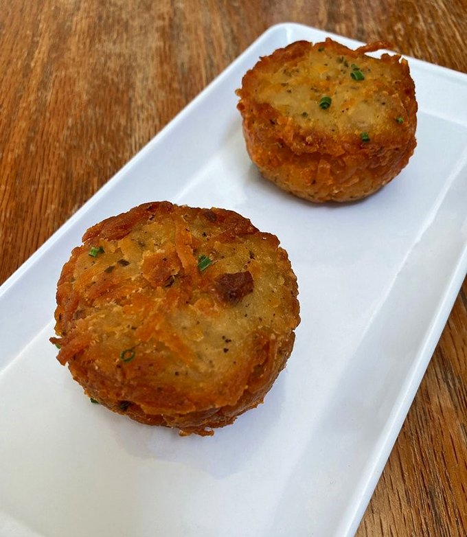 These aren't your average hash browns &ndash; golden-crisp potato cakes with the perfect seasoning make an ideal bacon companion.