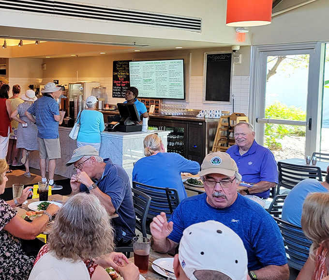 Happy diners bask in the casual elegance of Fogg Caf&eacute;, where garden views and good food create the perfect recipe for contentment.