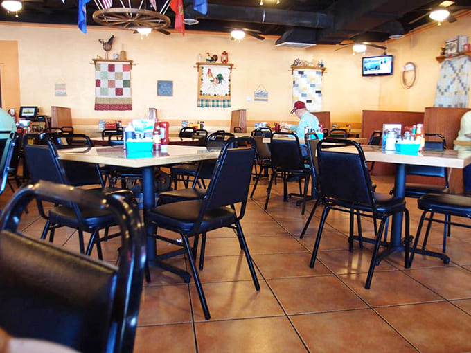 Plenty of seating means there's room for everyone who's discovered this breakfast treasure in the heart of Conway.