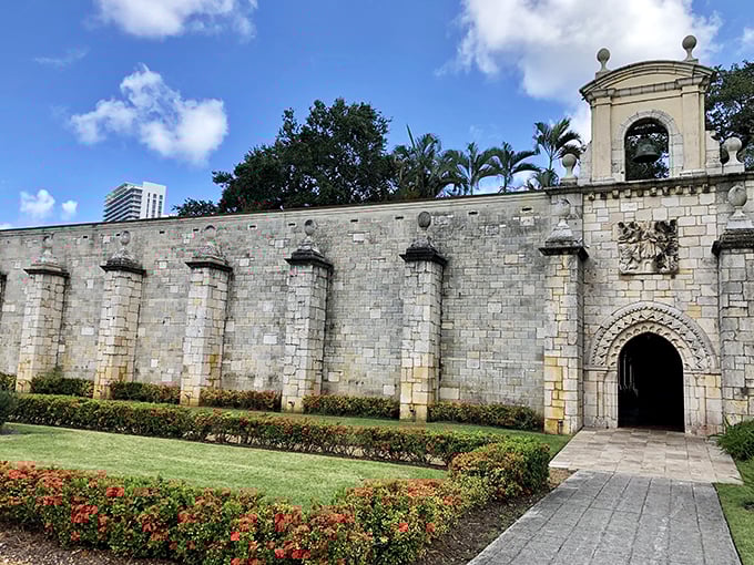 The monastery's imposing stone walls stand as a testament to medieval craftsmanship and modern determination to preserve architectural treasures.