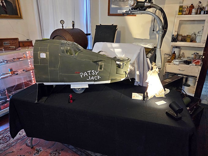 This model airplane is part of the museum's extensive collection, showcasing not just the home's haunted history but Florida's past.