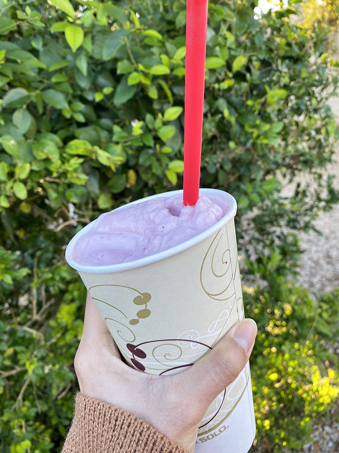 Strawberry milkshakes that require serious straw strength. Summer in a cup, regardless of what month the calendar claims.