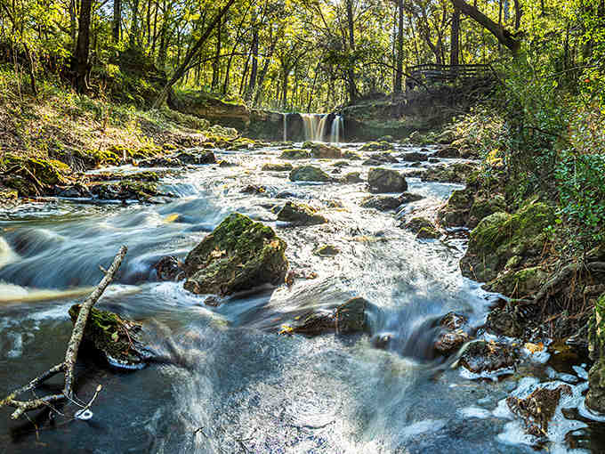 After heavy rain, the falls transform from gentle cascade to impressive torrent, showcasing nature's dynamic power in this hidden gem.