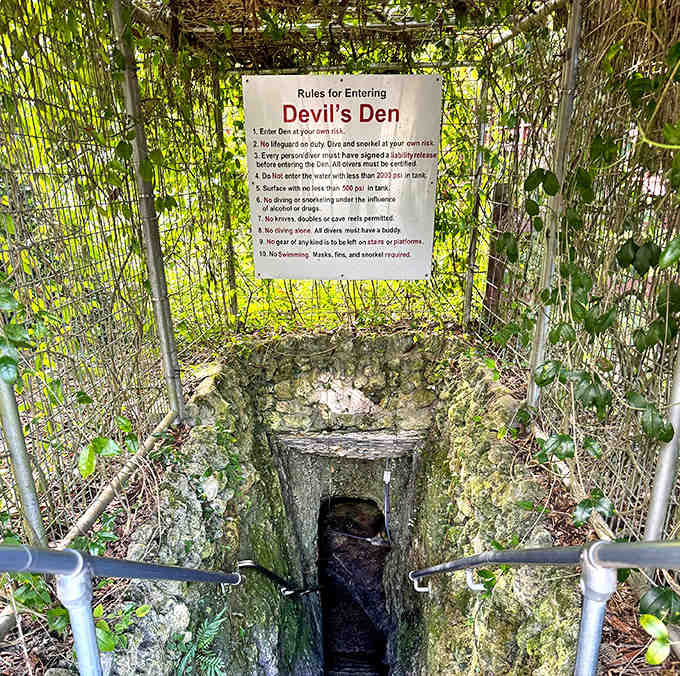 The rules sign serves as your last connection to civilization before entering a realm where nature makes all the rules.