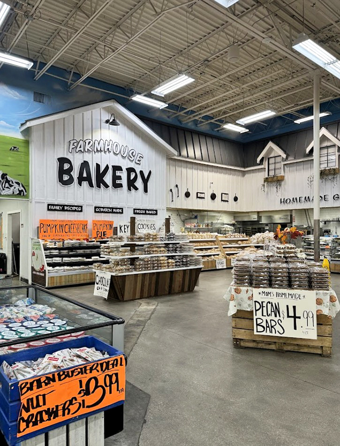 Bakery wonderland: Pies cooling like they're posing for a Norman Rockwell painting, each one a circular argument for indulgence.