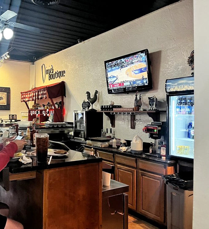 The service counter is where the magic happens, with friendly staff ready to fuel your day with Southern hospitality.