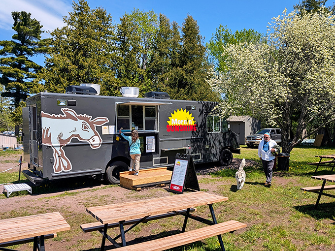 Mornin' Sunshine food truck: Where the moose on the side isn't just decoration &ndash; it's foreshadowing of the wildlife you might spot nearby.
