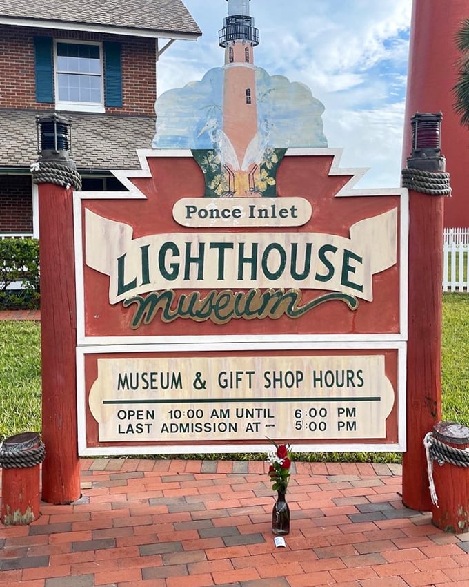 The welcoming sign greets visitors with the promise of maritime adventure&mdash;a portal to Florida's rich coastal history awaiting just beyond.