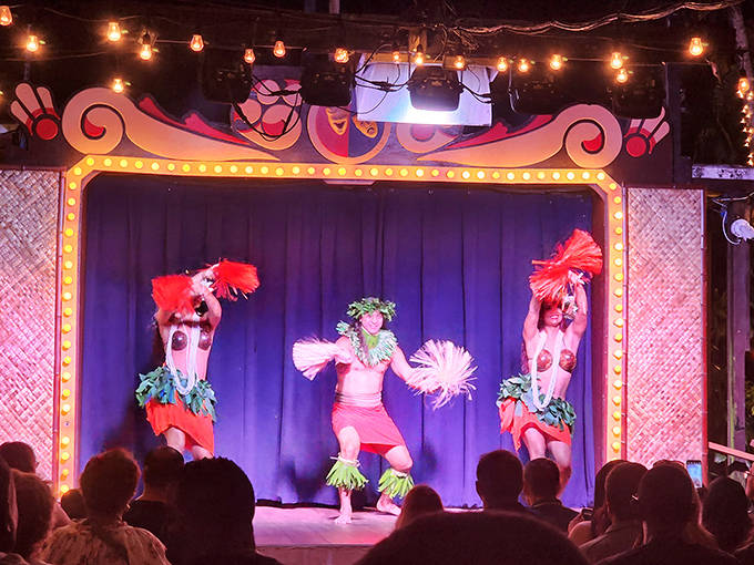 Polynesian dancers bring the heat with traditional fire performances that have guests wondering how they manage not to singe their eyebrows off.