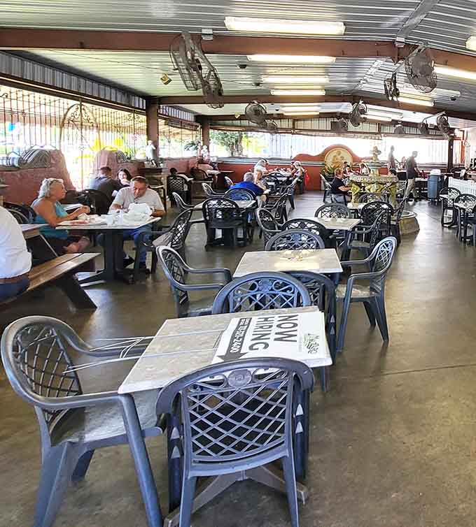 Seating areas where you can immediately enjoy your purchases, because sometimes waiting until you get home is simply asking too much.