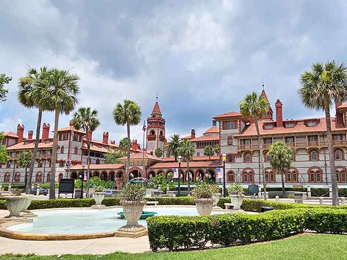 The courtyard gardens provide the perfect spot for contemplating life's big questions, like why don't all buildings look this good.