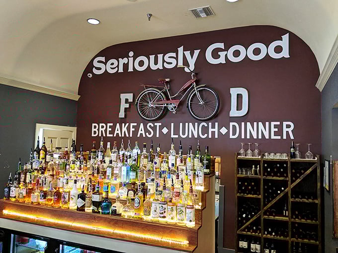 "Seriously Good Food" isn't just wall decor &ndash; it's a mission statement backed by an impressive array of spirits and wines.