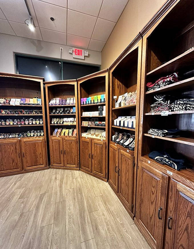 The gift shop: where you can buy chocolate souvenirs that, unlike t-shirts, probably won't make it home without being "tested."