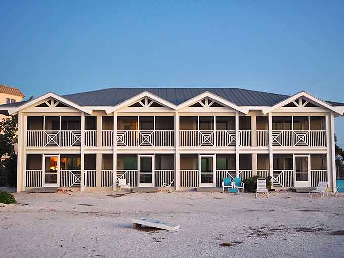 Island Inn's beachfront buildings offer direct access to Sanibel's famous shelling beaches and spectacular Gulf sunsets.