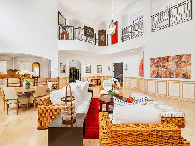 Casual elegance defines these gathering spaces where comfort reigns supreme and nobody's counting how many hours you've spent on that perfectly positioned sofa.