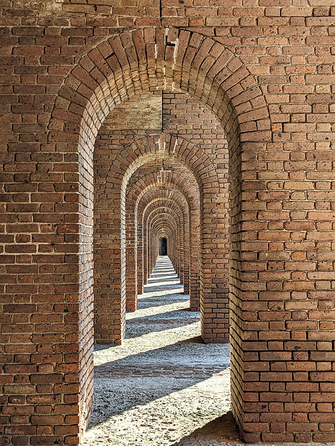 Walking through these arched hallways feels like being in a historical movie set, minus the uncomfortable period costumes and bad dialogue.