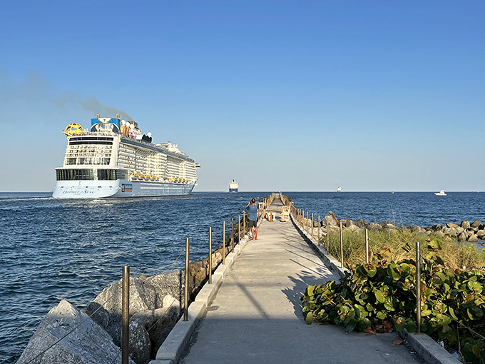 The Odyssey of the Seas makes its majestic departure &ndash; watching these floating resorts navigate the narrow channel is South Florida's free daily show.