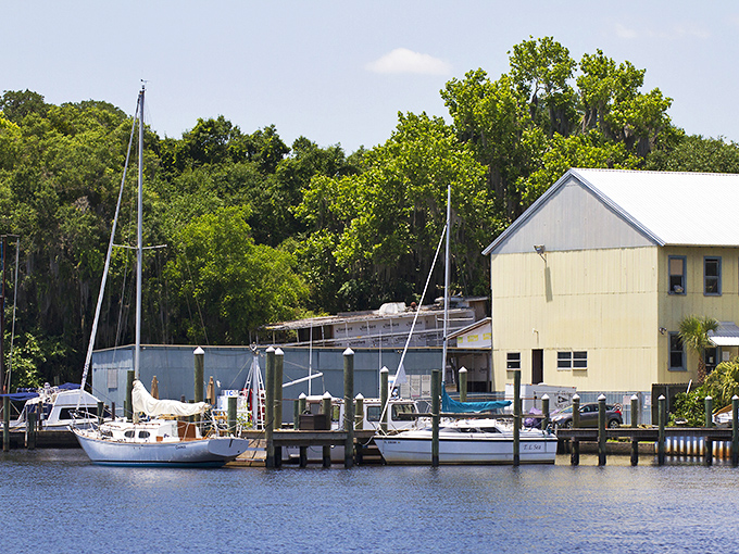 Sailboats rest peacefully at the marina, patiently waiting for their next adventure on the St. Johns River, Florida's liquid highway.