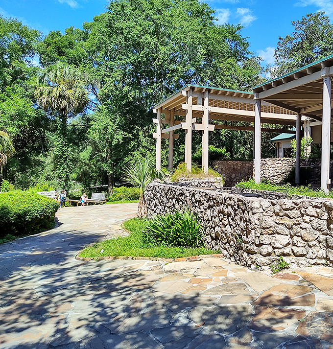 The visitor center welcomes adventurers with rustic charm and promises of natural wonders just steps away. Gateway to paradise!