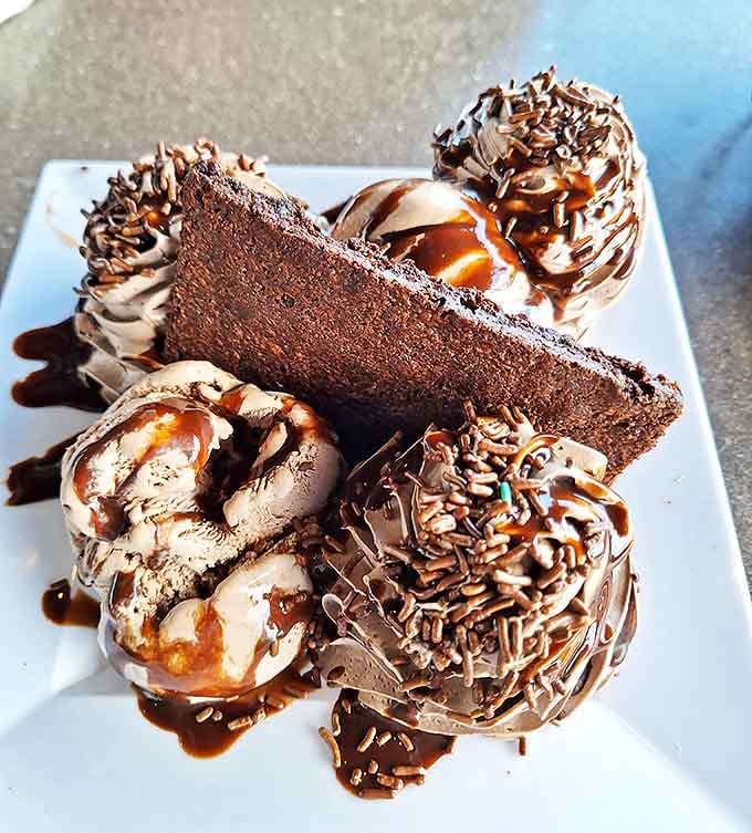 This chocolate brownie sundae doesn't just satisfy a sweet tooth&mdash;it throws a party for it, with ice cream scoops nestled against rich cake and drizzled with fudge.
