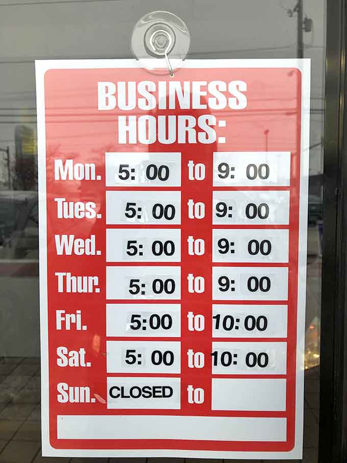 These hours mean you can get your Papa Joe's fix six days a week, though Sunday closures give you time to miss them properly.