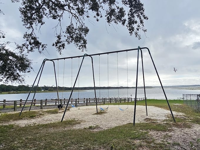 Lakeside swings offer the simple joy of soaring through the air while gazing at water views &ndash; childhood nostalgia for visitors of any age.
