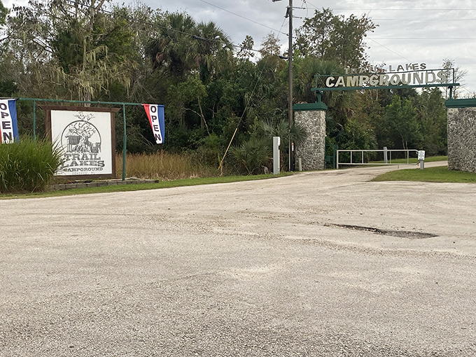 Gateway to adventure: The Trail Lakes entrance beckons explorers with promises of wilderness wonders just beyond the threshold.