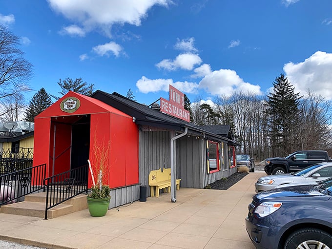 Outside View: Don't let the modest exterior fool you&mdash;inside this unassuming building, culinary magic happens daily, no fancy facade required.