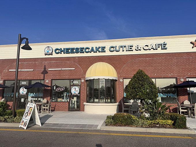 The brick-fronted caf&eacute; with its distinctive signage stands ready to welcome hungry visitors to Holmes Beach.