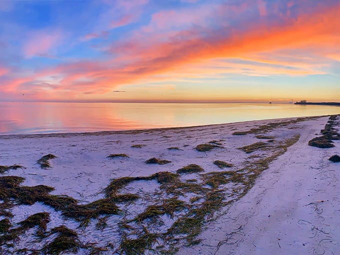 Sunset spectacle: When the sky puts on its nightly show, painting clouds in impossible colors.