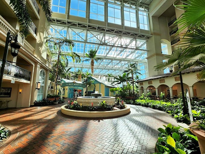 Step inside Gaylord Palms' soaring atrium and you're transported to a tropical paradise. Who needs weather apps when you've got perpetual sunshine indoors?