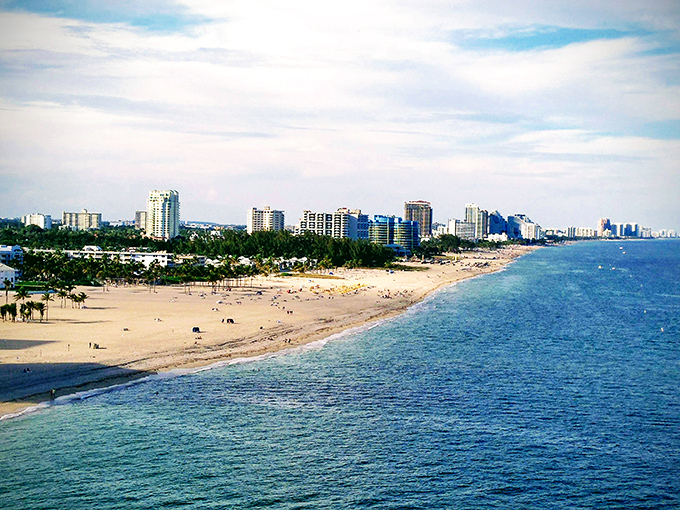 Fort Lauderdale's coastline stretches into the distance &ndash; this aerial view reveals the precious rarity of undeveloped beachfront in South Florida.