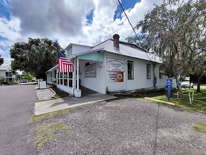 The camp bookstore stocks everything from spiritual texts to crystals, serving as both resource center and welcoming introduction to spiritualism.