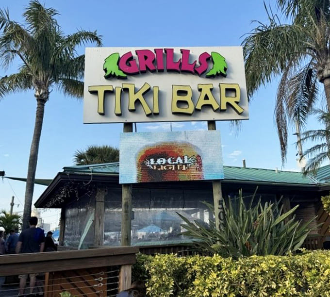Bold signage announcing your arrival at paradise, or at least the closest thing to it in Port Canaveral.