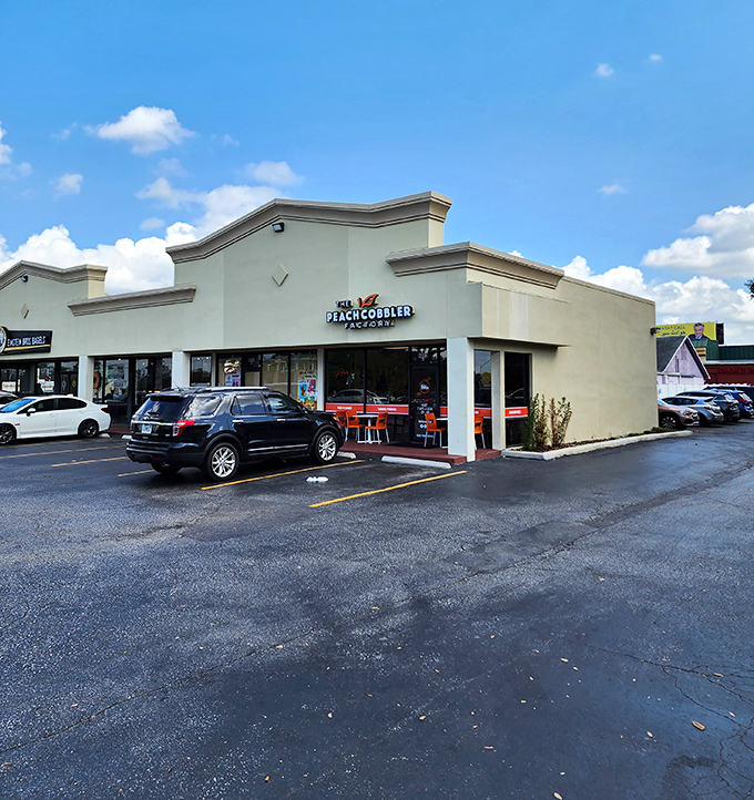 The parking lot &ndash; your first step toward sweet satisfaction, where cars gather like bees to a particularly delicious flower.