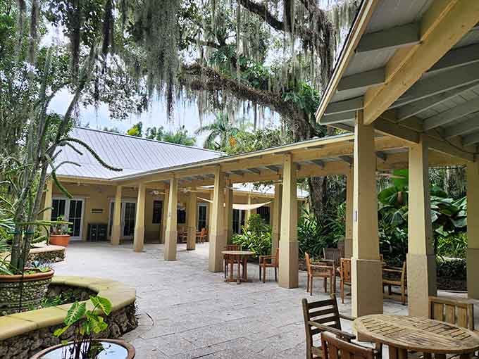 Seating areas throughout the garden invite you to sit, breathe, and remember that slowing down isn't lazy, it's necessary and wonderful.