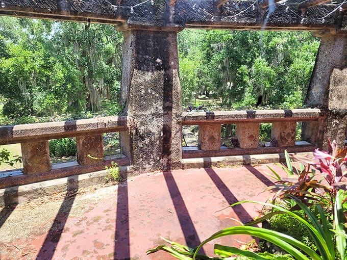 The upper balcony offers views and architectural details that reward anyone willing to climb the stairs, which is most people once they see what's up there.